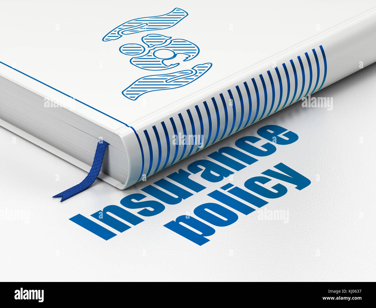 Insurance concept: book Family And Palm, Insurance Policy on white ...