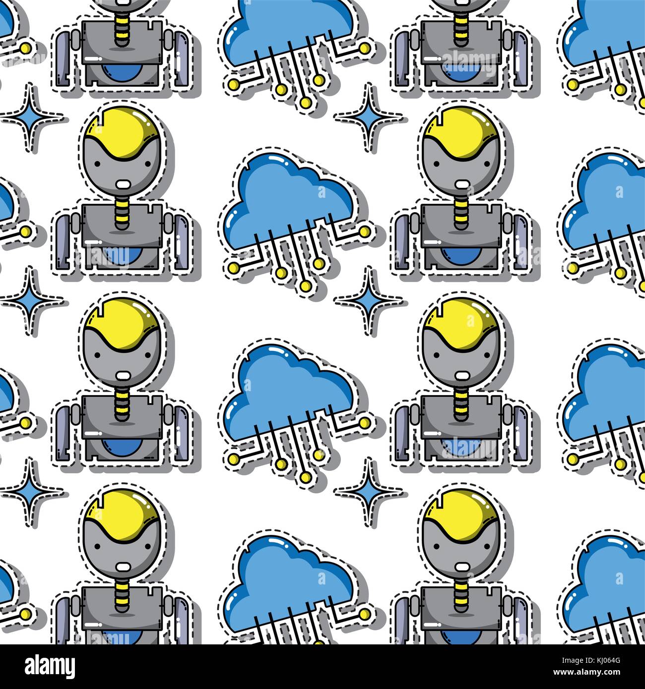 data technology patches sticker background design vector illustration ...