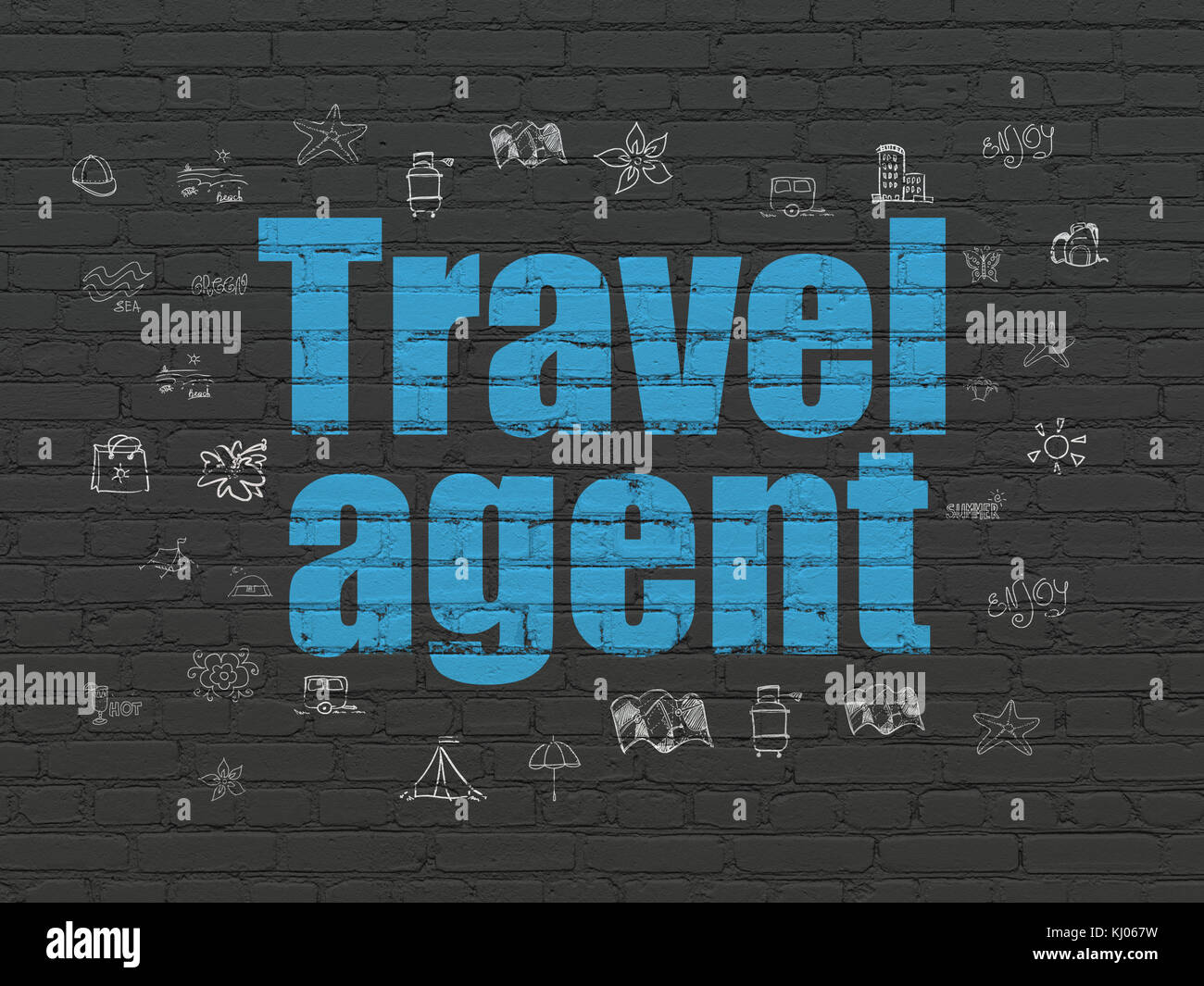 Travel concept: Travel Agent on wall background Stock Photo - Alamy