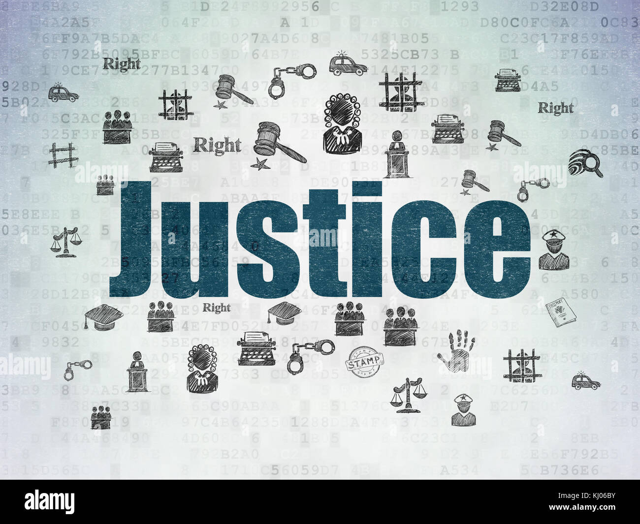 Law concept: Justice on Digital Data Paper background Stock Photo - Alamy