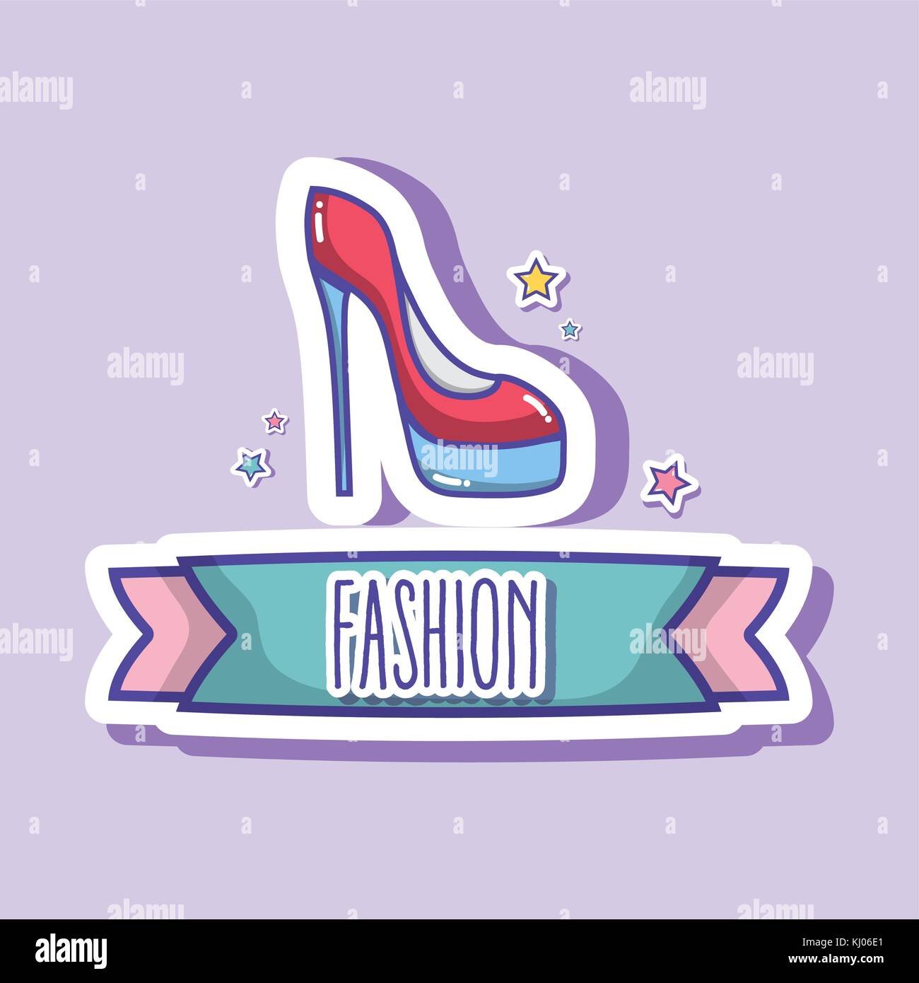 high heel shoes fashion patch design vector illustration Stock Vector ...