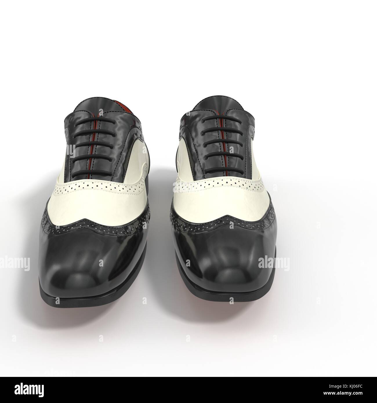 Wingtip shoes black isolated on white 3D Illustration Stock Photo - Alamy