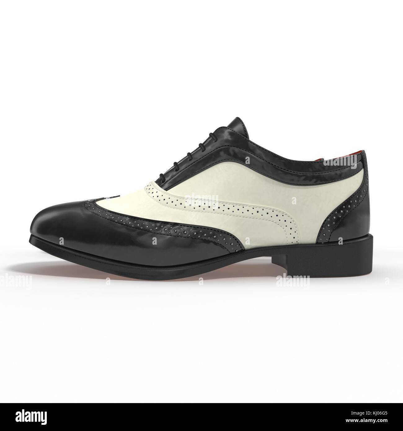 Wingtip shoes black isolated on white 3D Illustration Stock Photo - Alamy