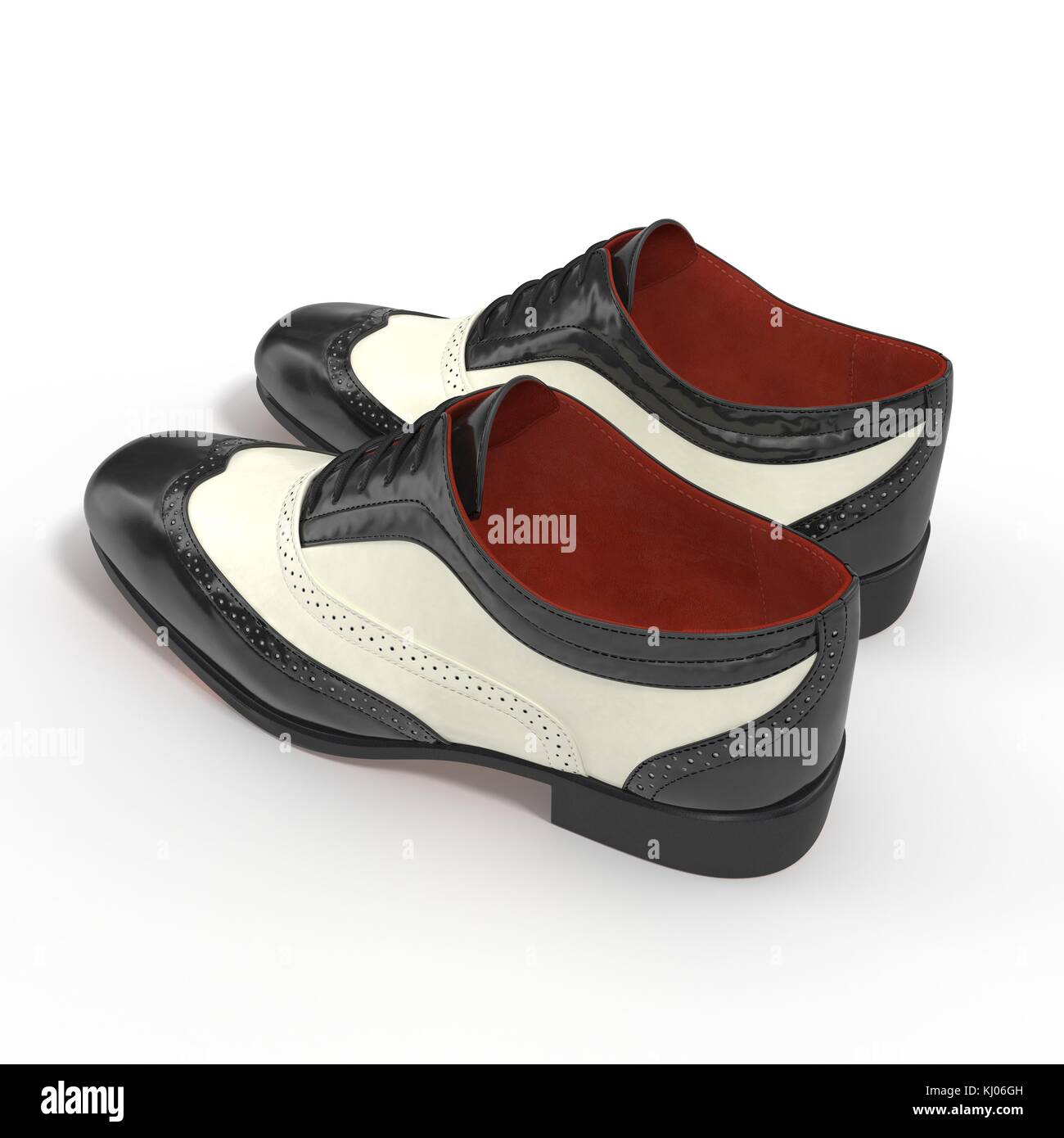 Wingtip shoes black isolated on white 3D Illustration Stock Photo - Alamy
