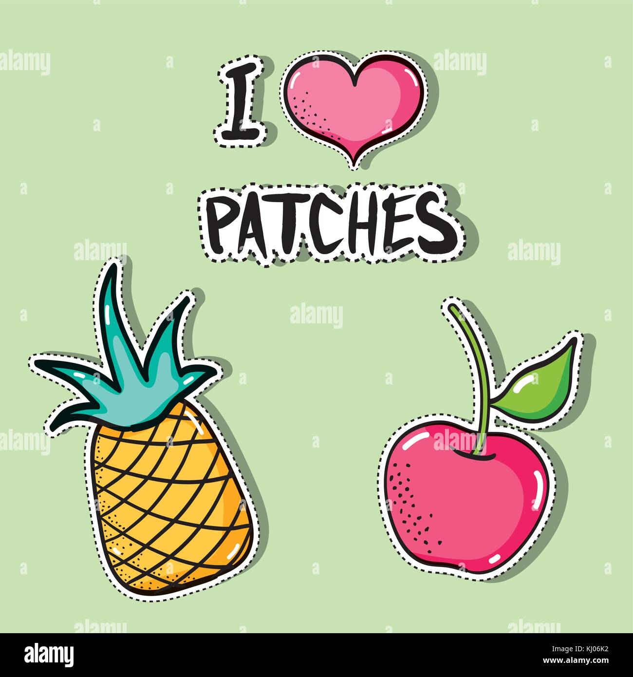set tropical patches fruit design Stock Vector Image & Art - Alamy