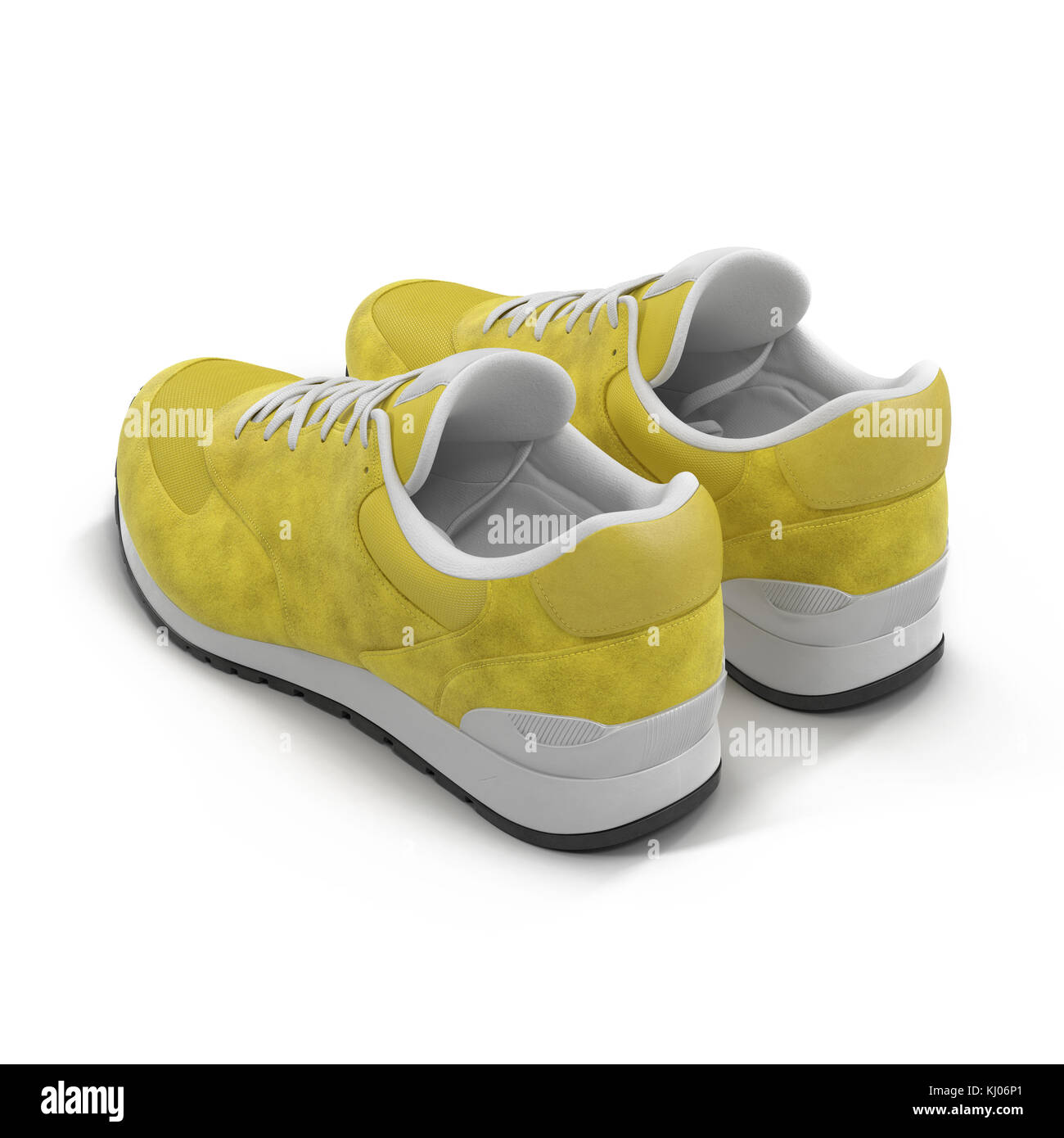 Yellow sneakers on White 3D Illustration Stock Photo - Alamy