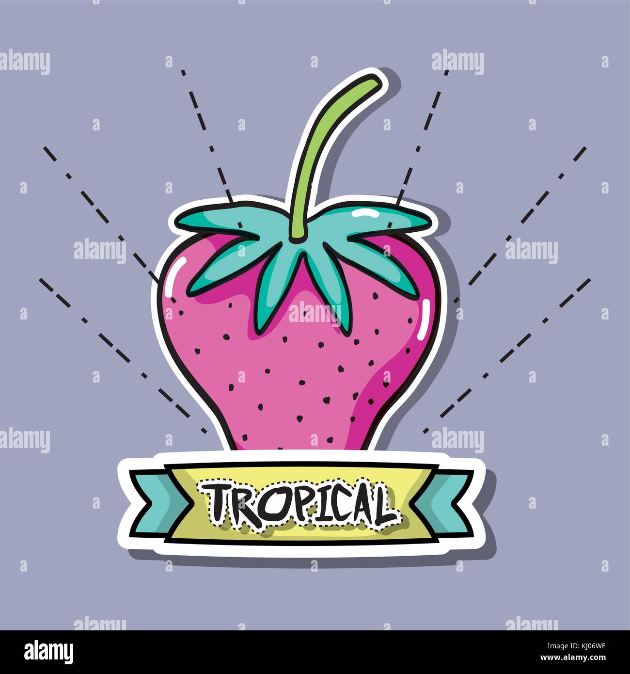 tropical strawberry patches fruit design Stock Vector Image & Art - Alamy
