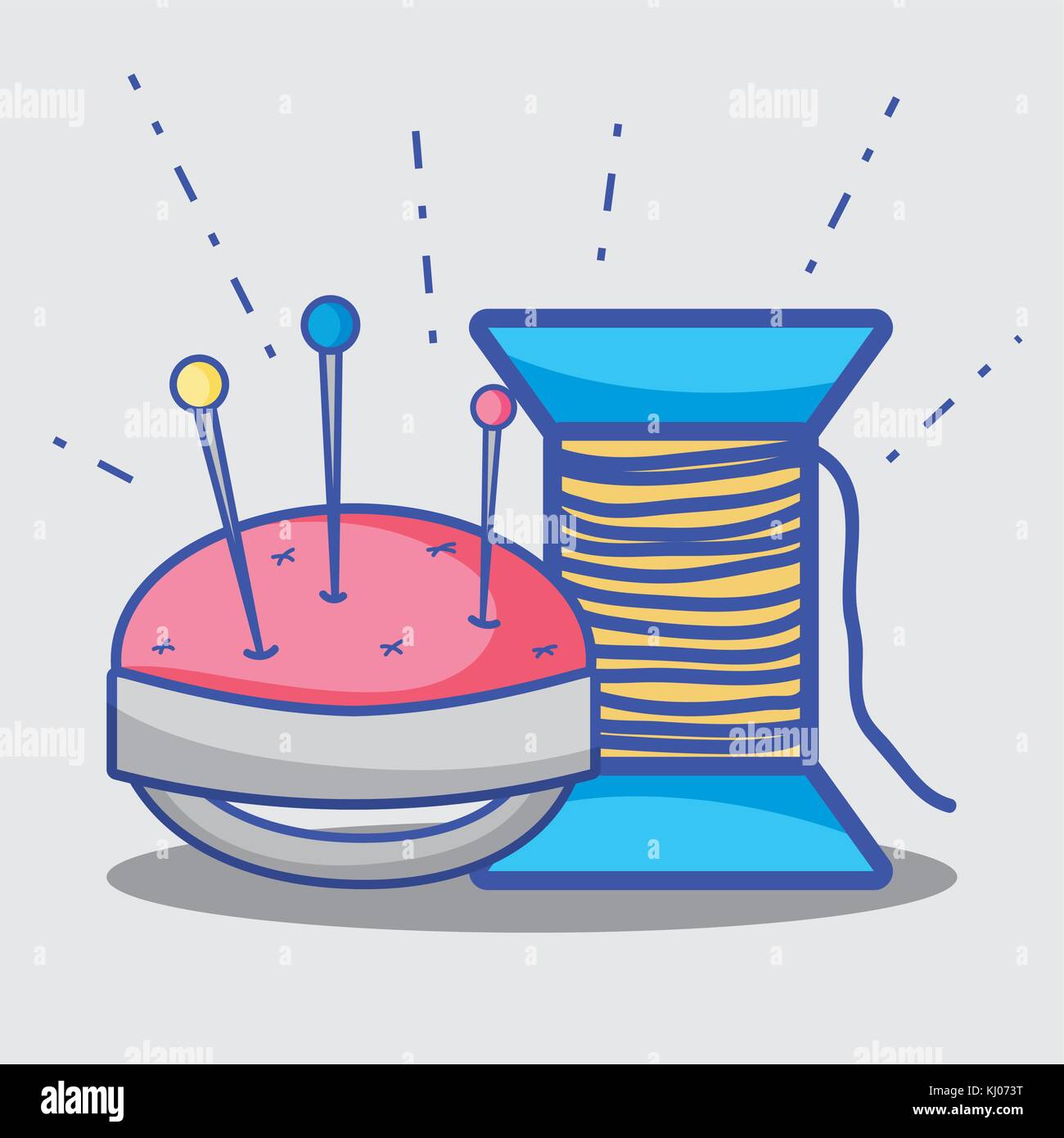 thread and pins to creative art and craft Stock Vector Image & Art - Alamy