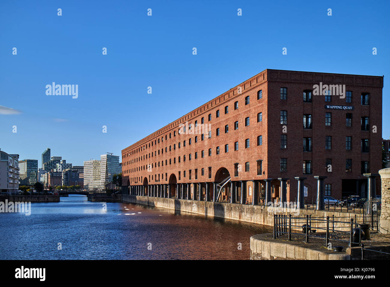 England, Merseyside, Liverpool city. A view of the famous Dock that it ...