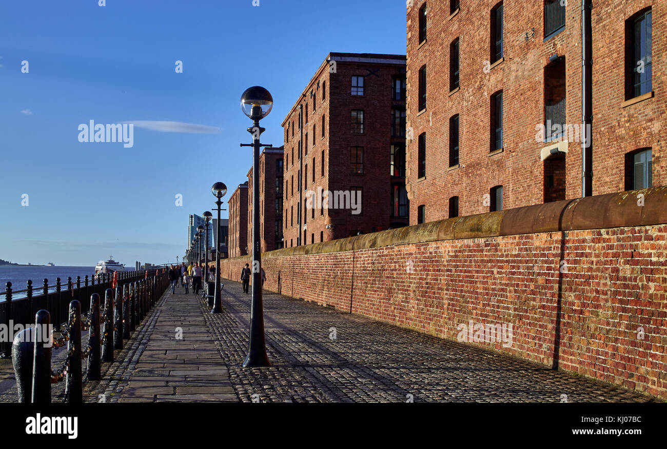 England, Merseyside, Liverpool city. A view of the famous Dock that it ...