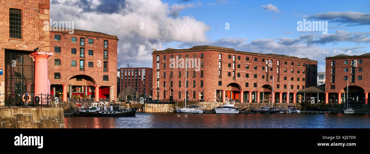 England, Merseyside, Liverpool city. A view of the famous Dock that it ...