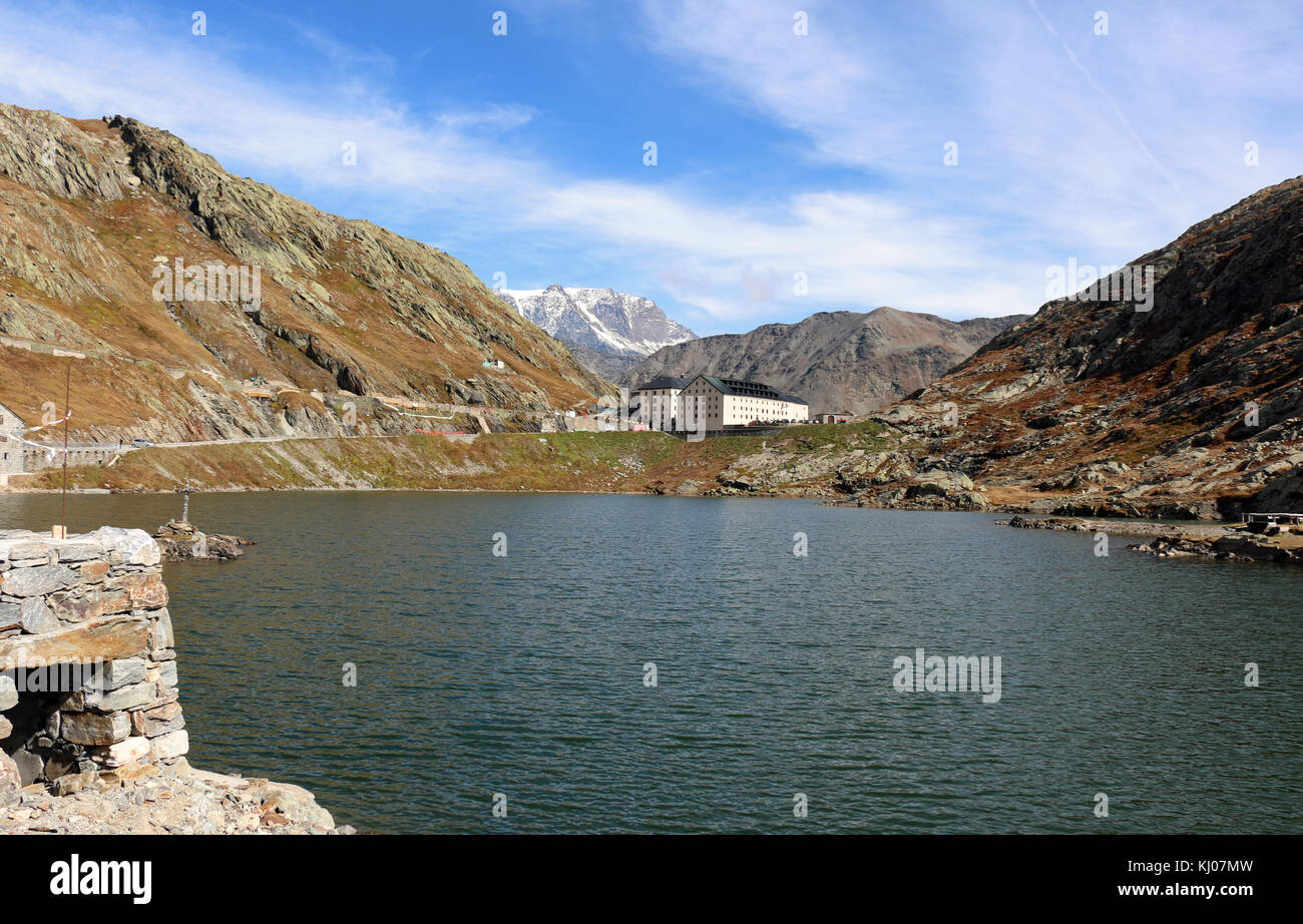 Looking across the Italian Swiss border that runs between the Grand ...