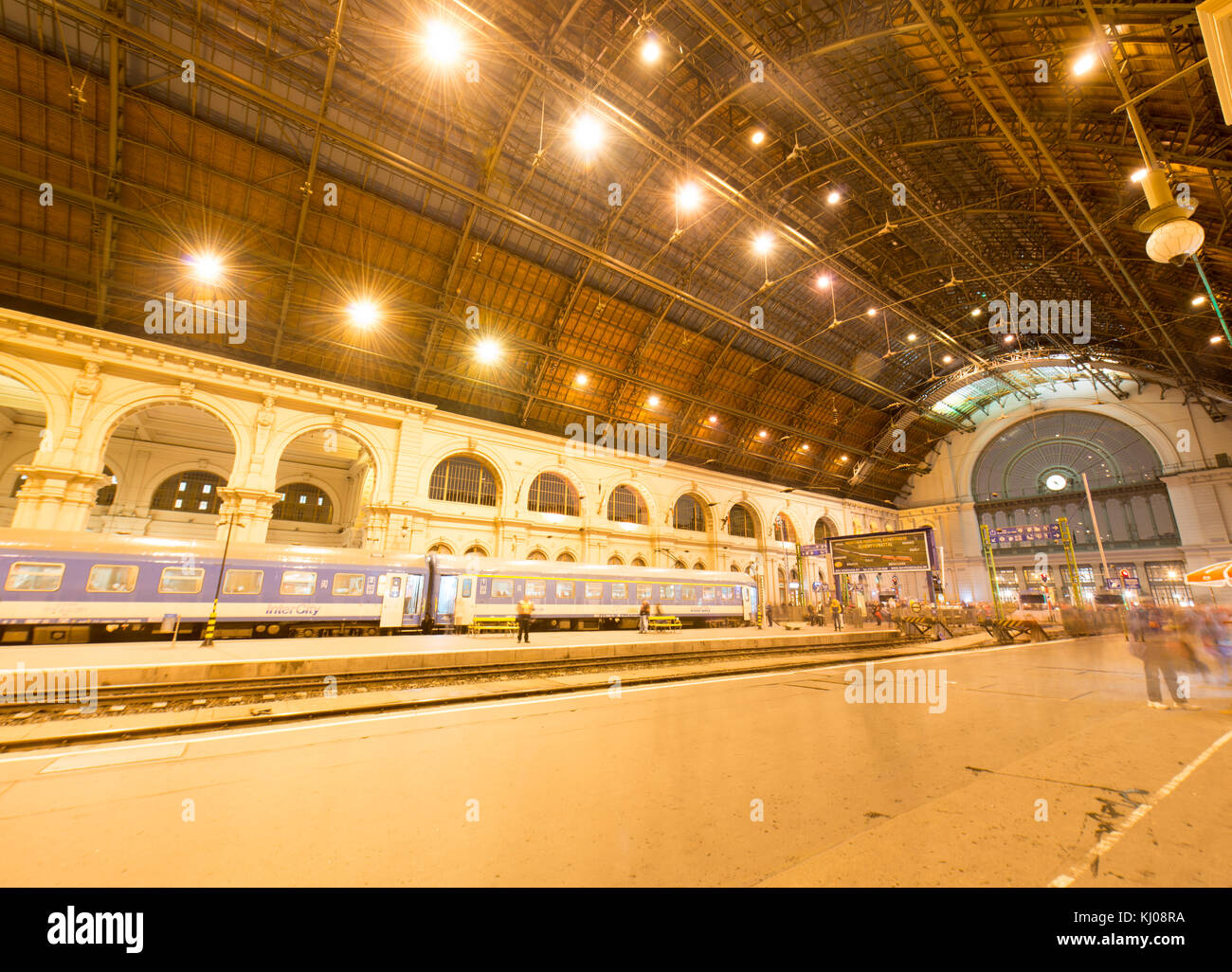 Passenger train in Budapest Keleti Railway Station, Hungary, Eastern ...