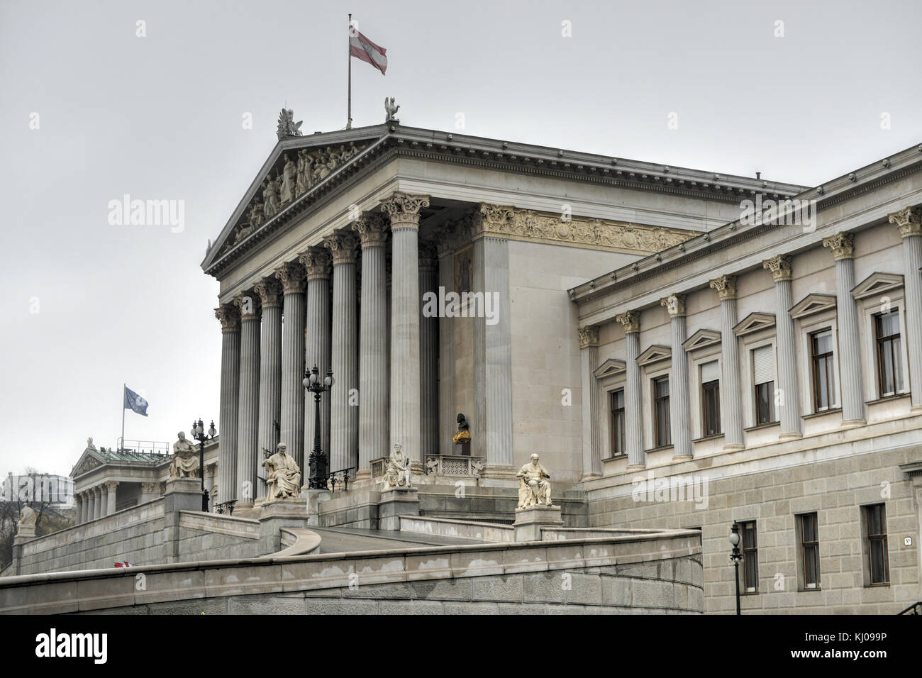 The historic building of the Austrian Parliament in Vienna Stock Photo ...