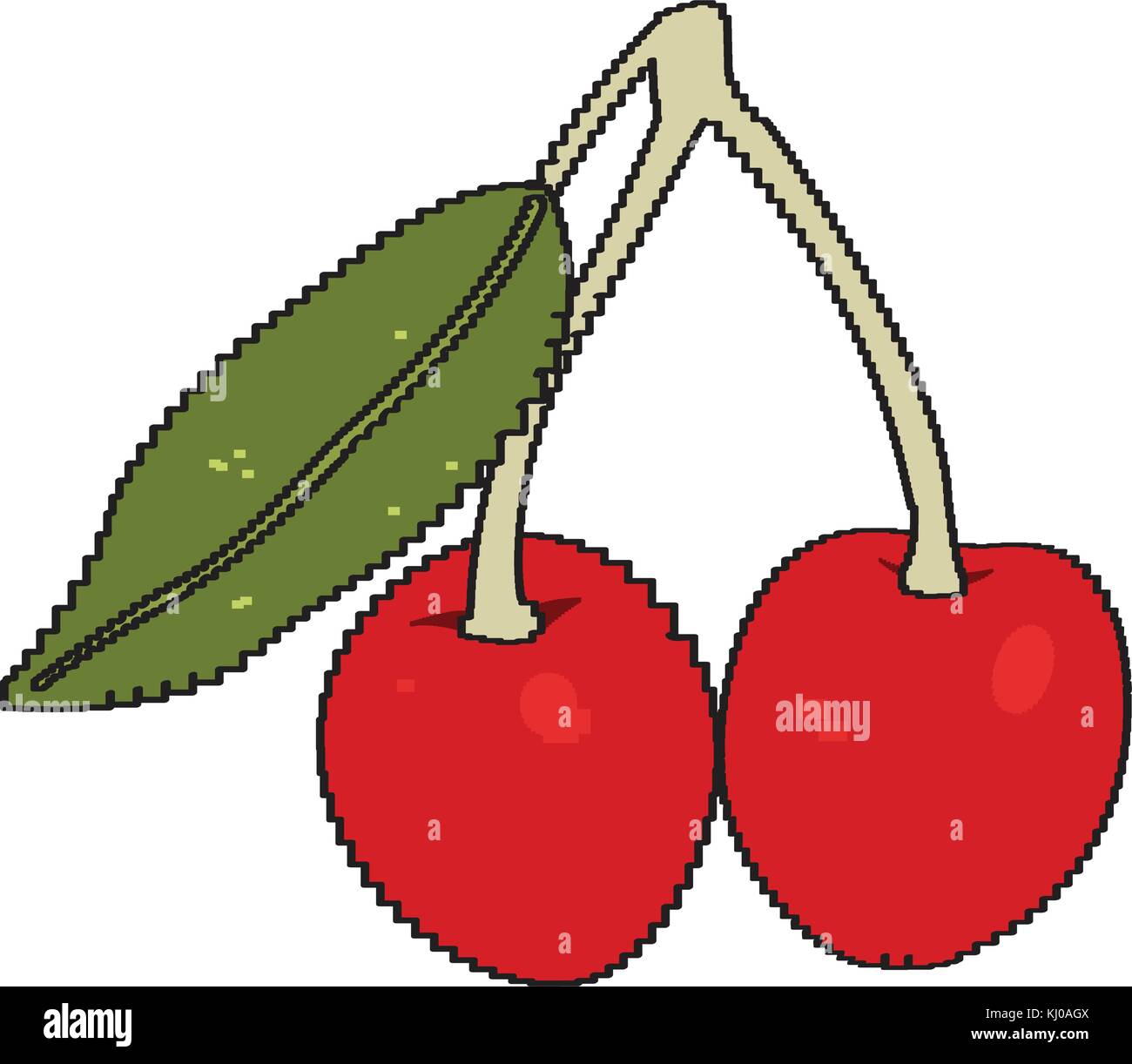 Isolated pixelated cherry Stock Vector Image & Art - Alamy