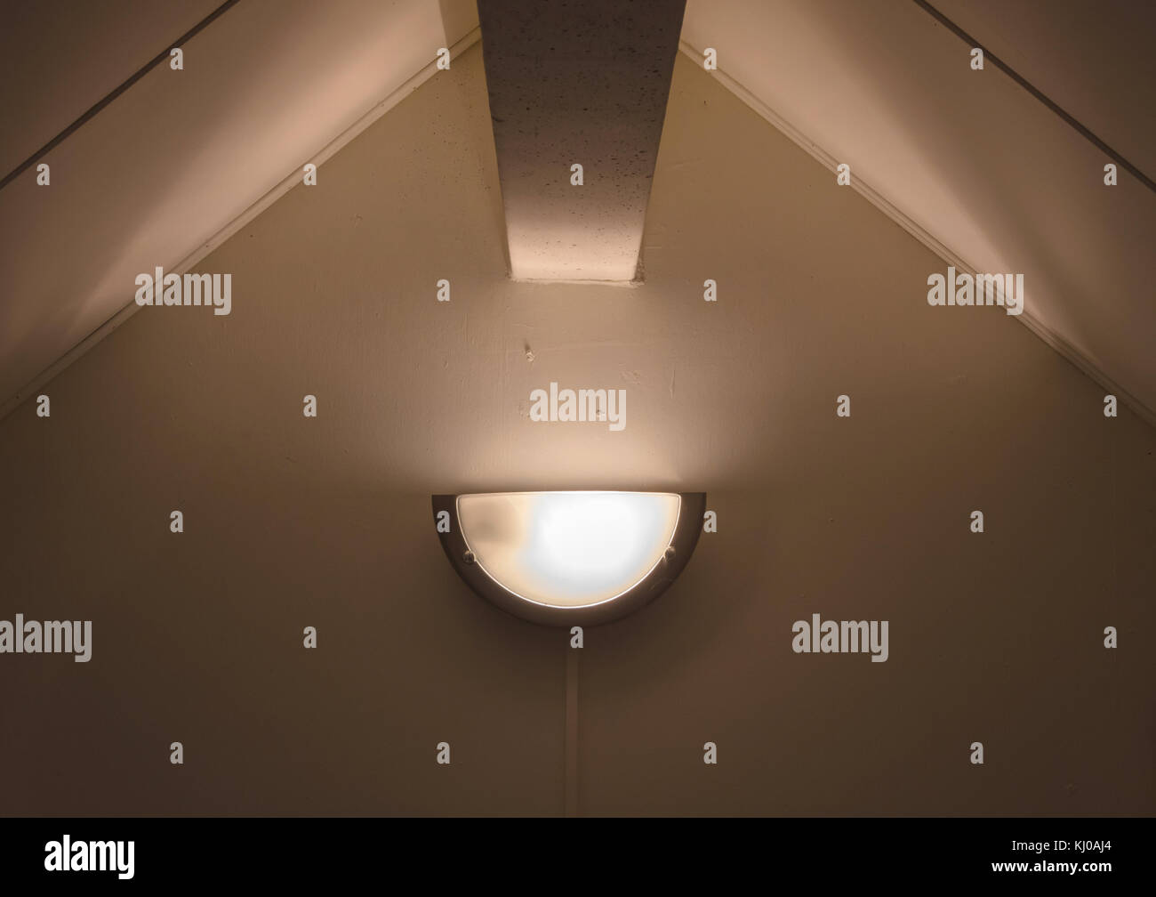 Empty attic room interior - Simple small dutch attic Stock Photo - Alamy