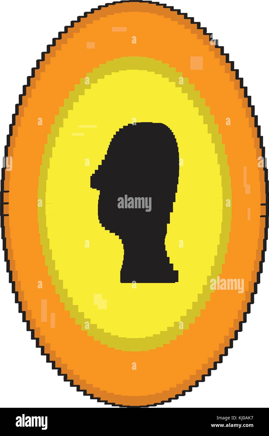 Coin gold pixelated icon hi-res stock photography and images - Alamy