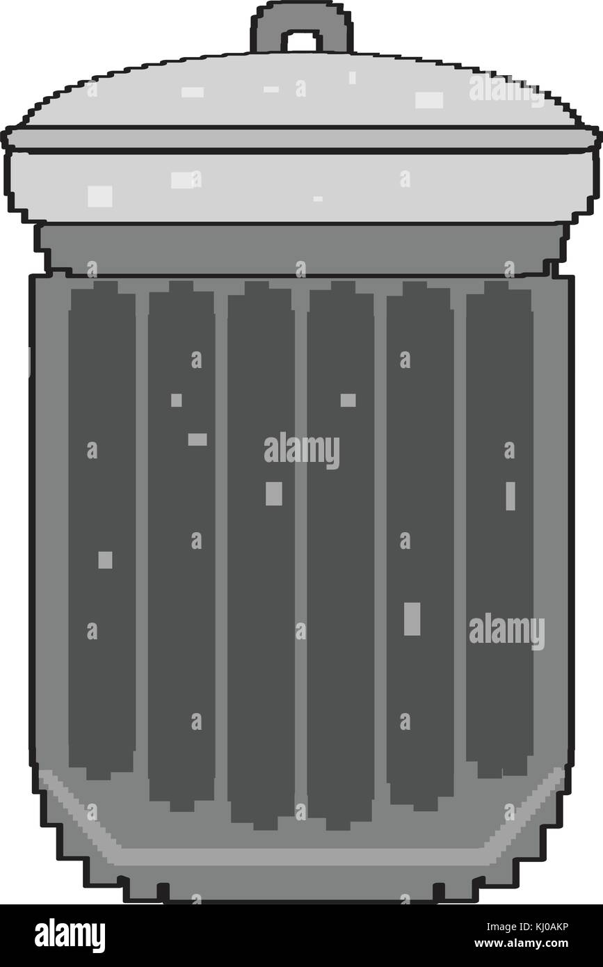 Isolated pixelated trashcan Stock Vector Image & Art - Alamy