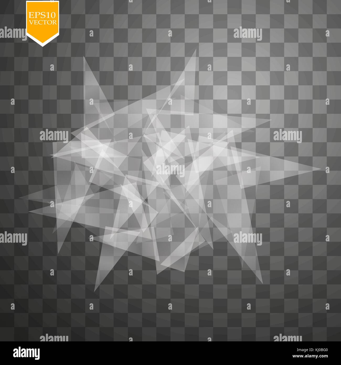 Transparent broken glass on transparent background. Vector illustration ...