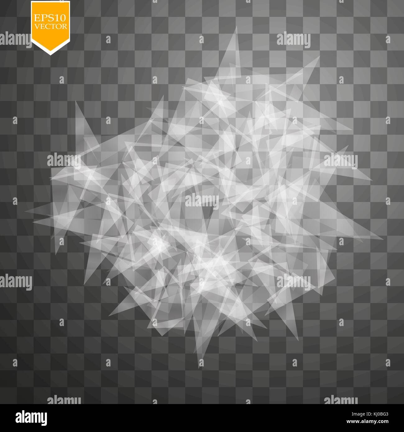 Transparent broken glass on transparent background. Vector illustration ...