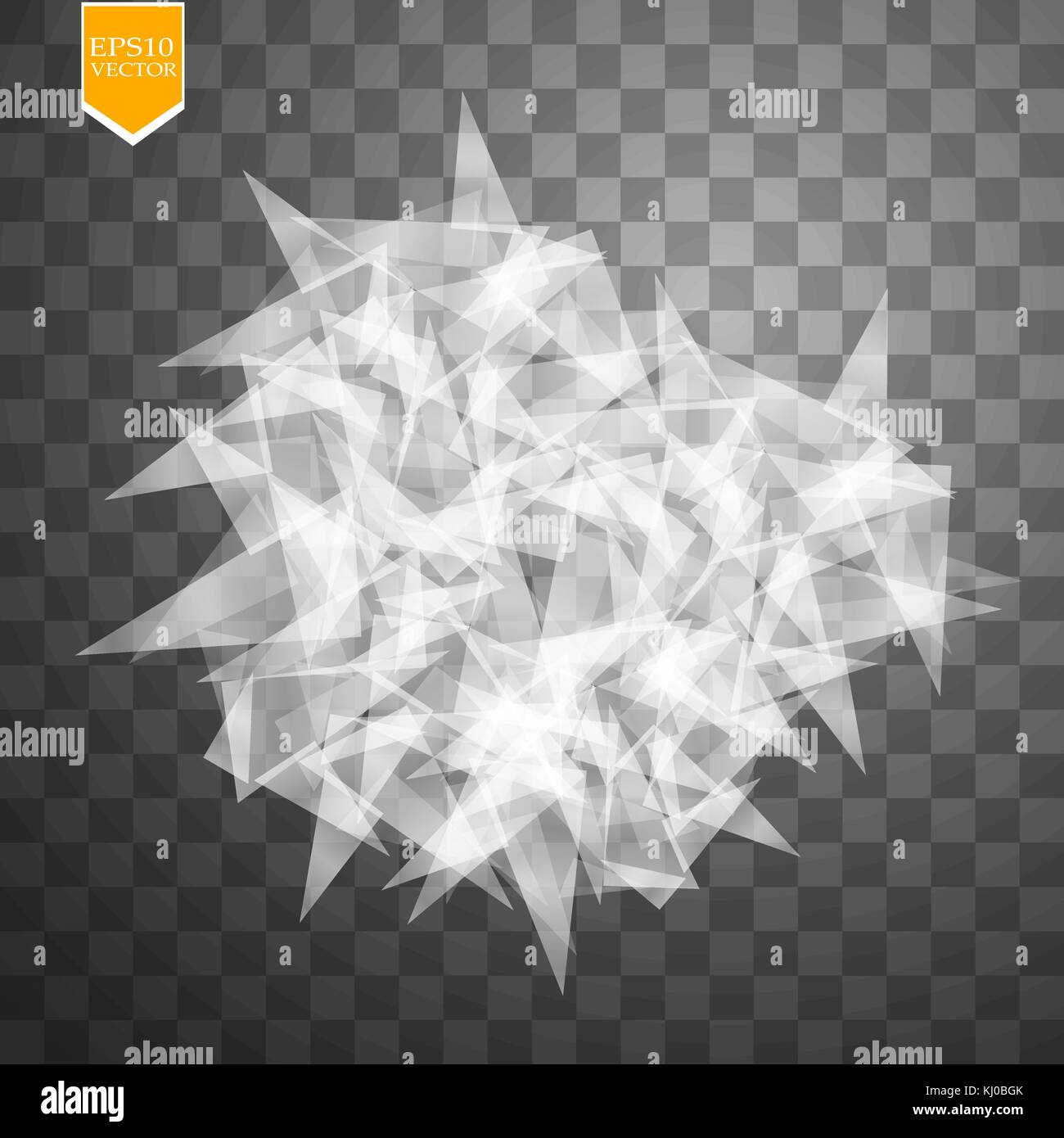 Transparent broken glass on transparent background. Vector illustration ...