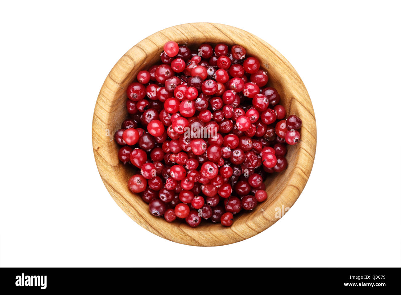 ripe cranberries in a plate, isolated on white background, organic ...
