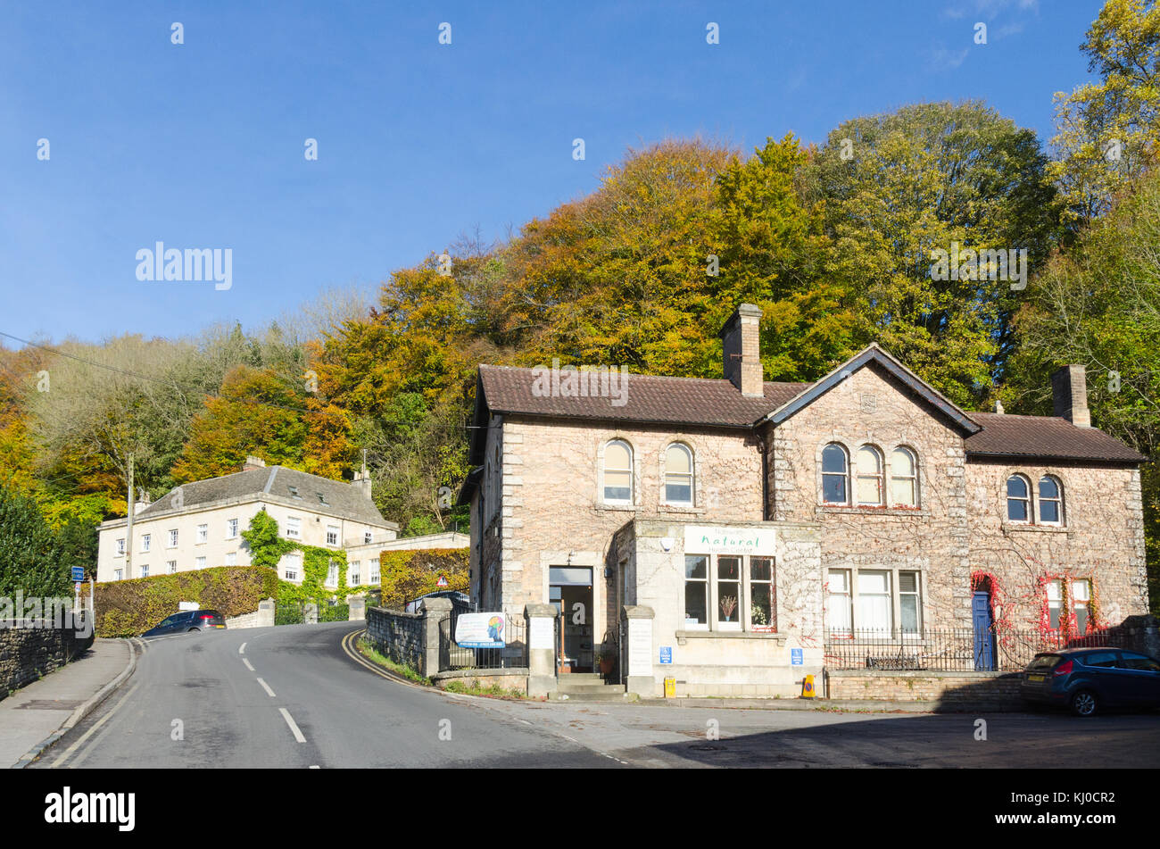 Looking up George Street in the Cotswold town of Nailsworth in the ...