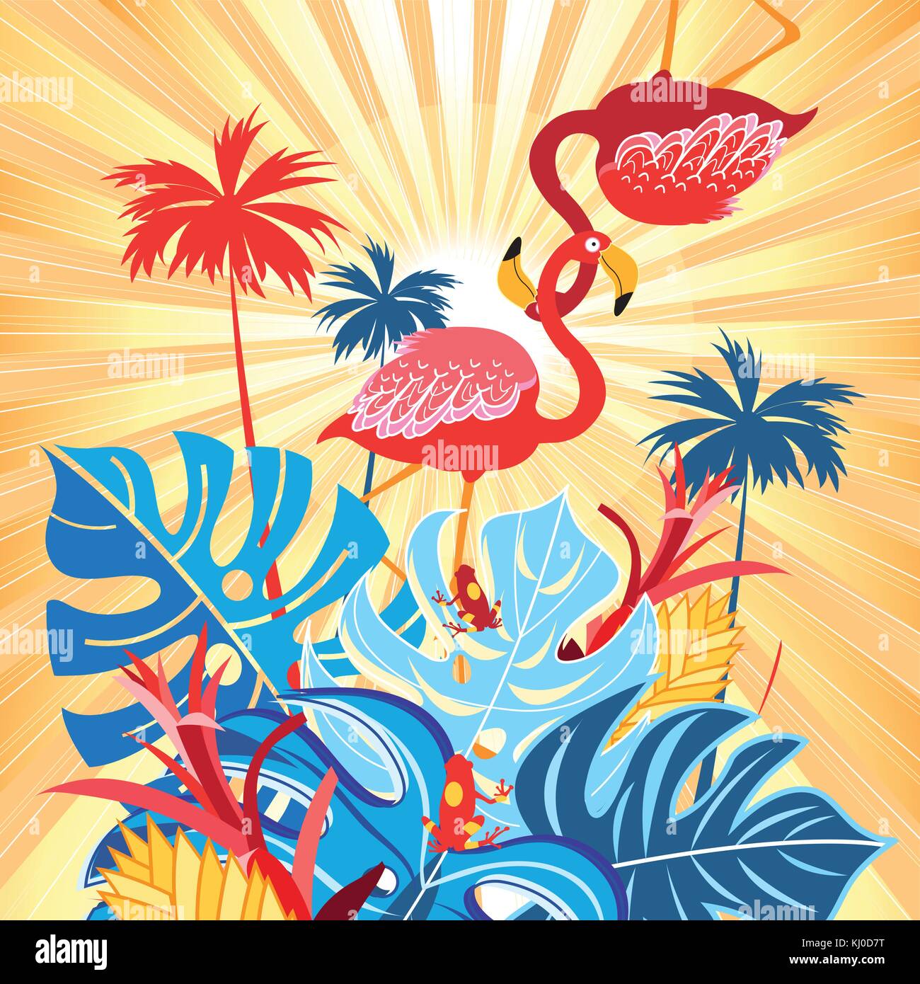 Bright tropical flamingo postcard Stock Vector Image & Art - Alamy