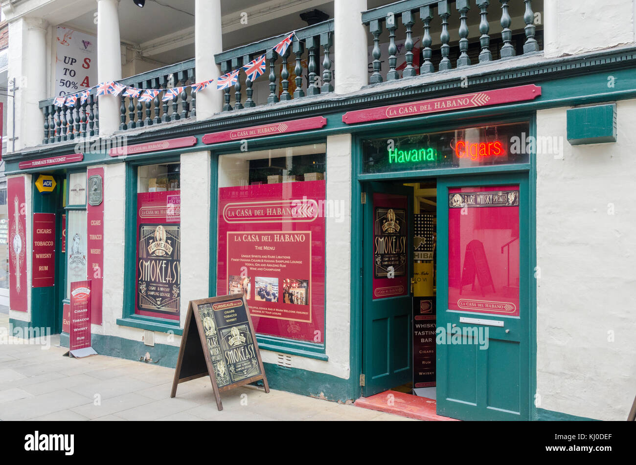 Turmeaus Whisky cigar and tobacco merchant shop front in The Rows ...