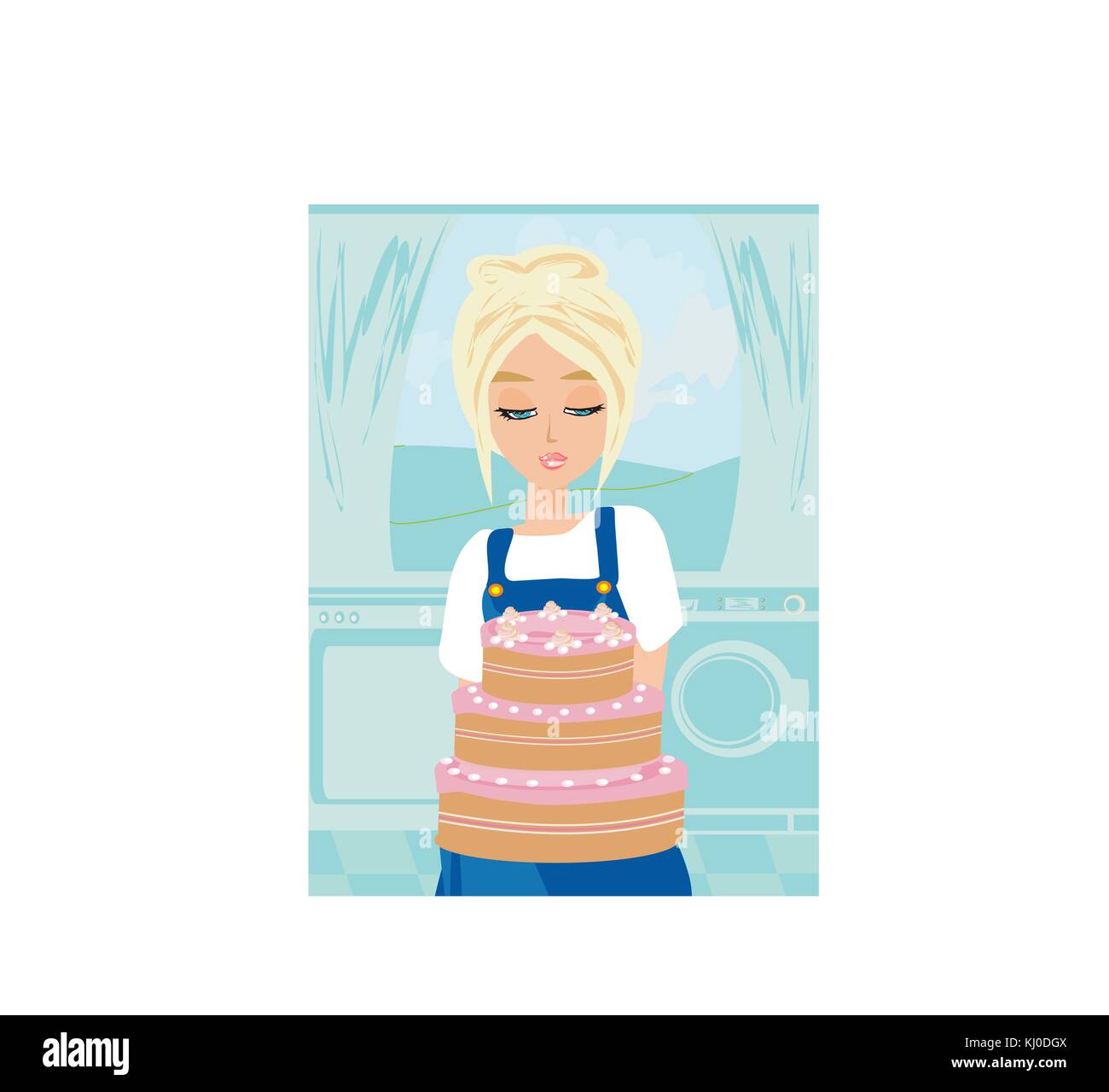 Women birthday cake Stock Vector Images - Alamy