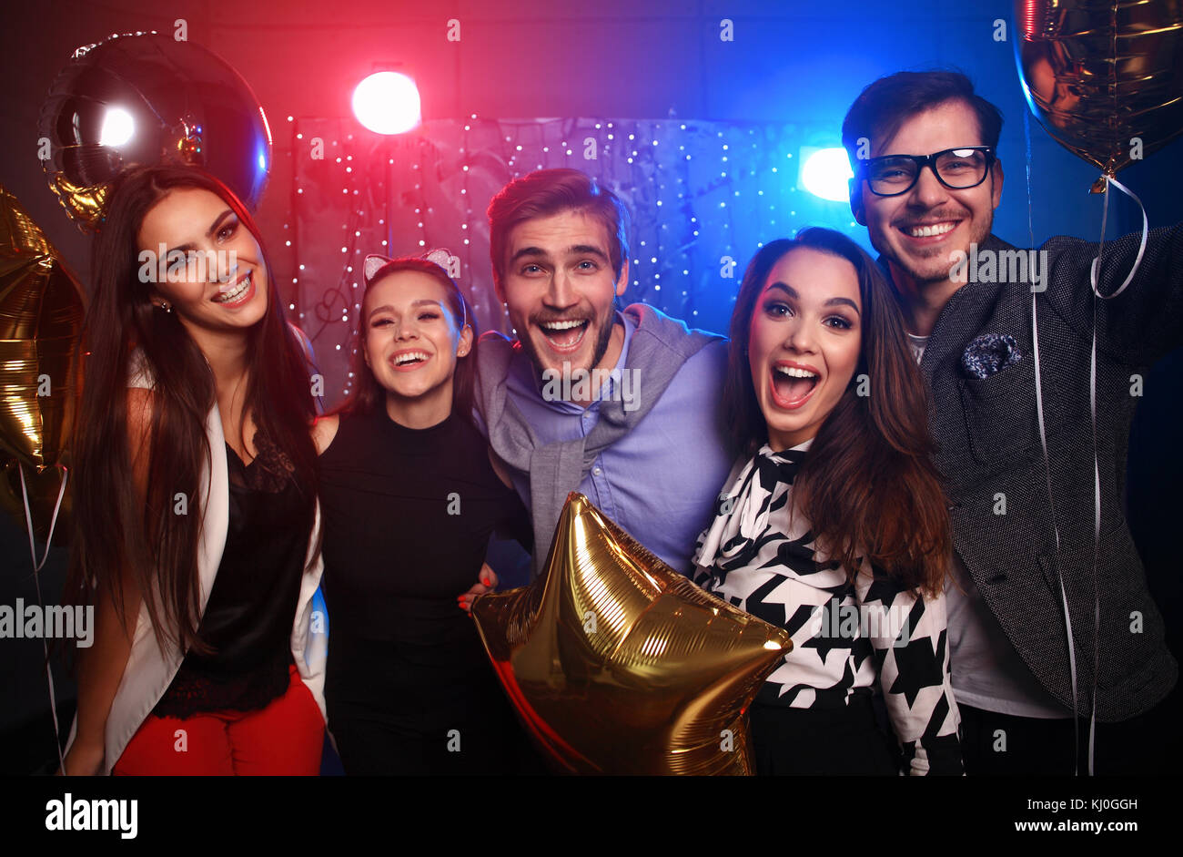 new year party, holidays, celebration, nightlife and people concept ...
