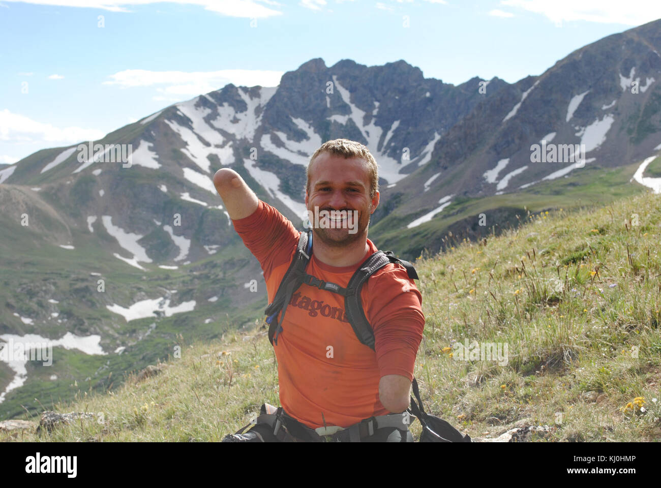 Kyle Maynard on Mountain Stock Photo - Alamy