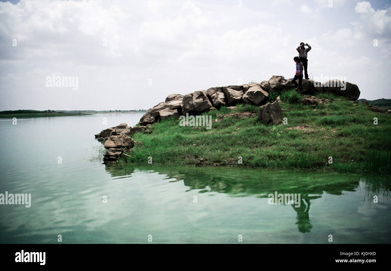 Rudramata Dam. A rain water reservoir that supplies water to deserted ...