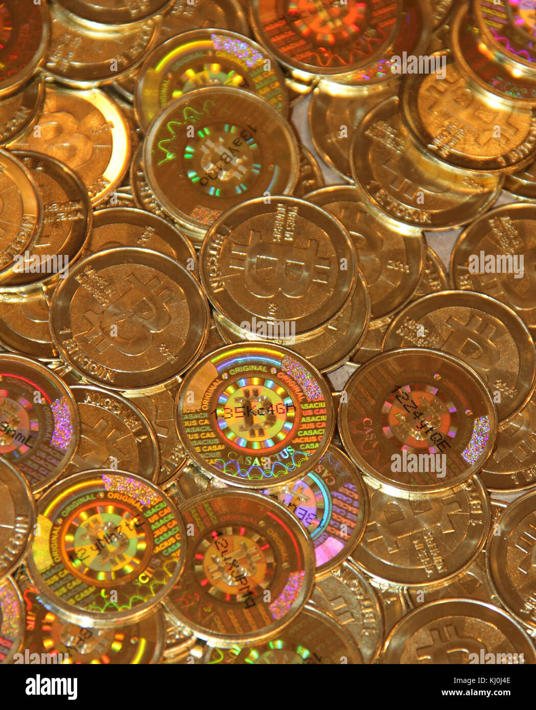 Physical Bitcoin by Mike Cauldwell (Casascius Stock Photo - Alamy