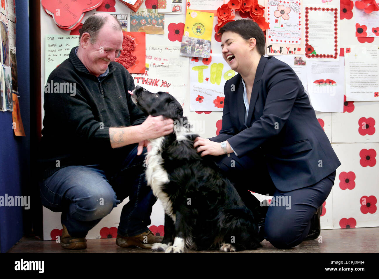 Scottish Conservative leader Ruth Davidson meets factory mascot and ...