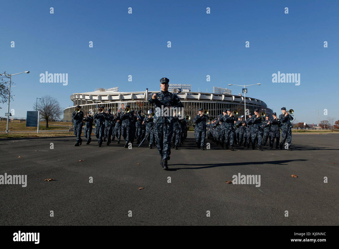 The United States Navy Band prepares for its performance at the ...