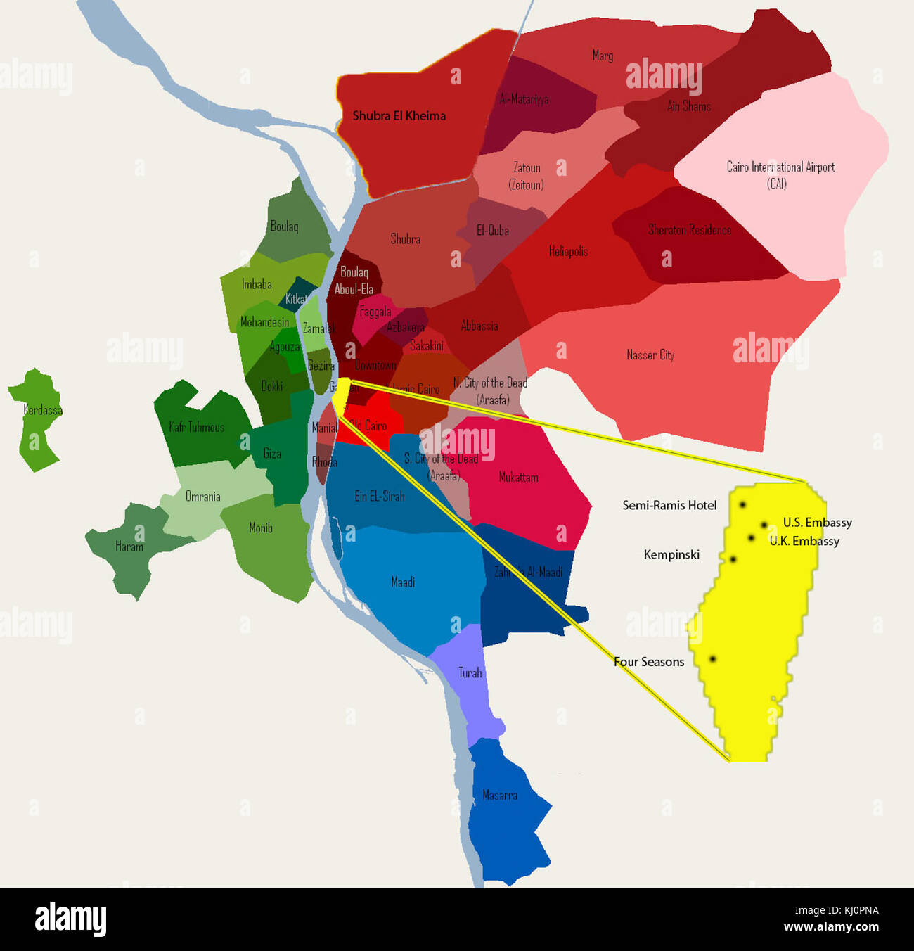 Map of Garden City with extra landmarks Stock Photo - Alamy