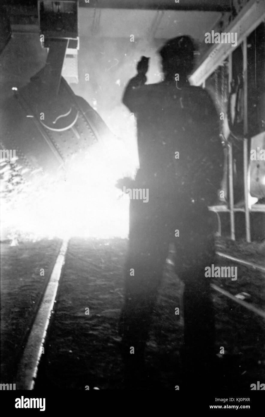 Stanley Kubrick - Steelworker with molten steel cph.3d02358 Stock Photo ...