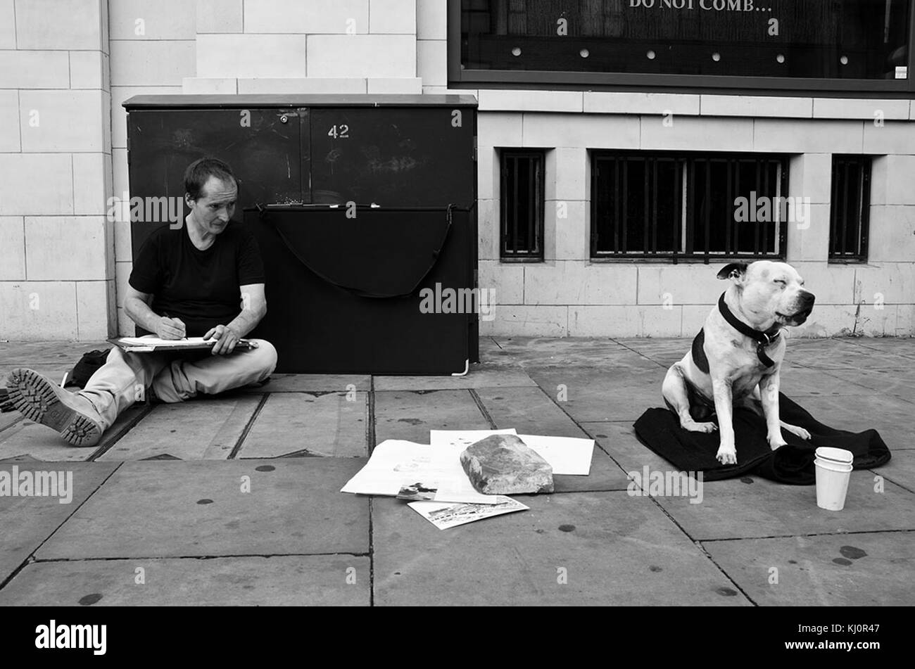 John The Artist and George The Dog Stock Photo - Alamy