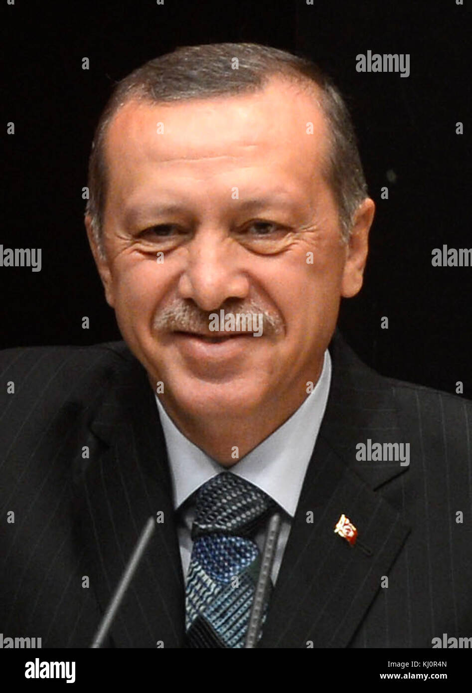 Erdogan gesturing Rabia (cropped Stock Photo - Alamy
