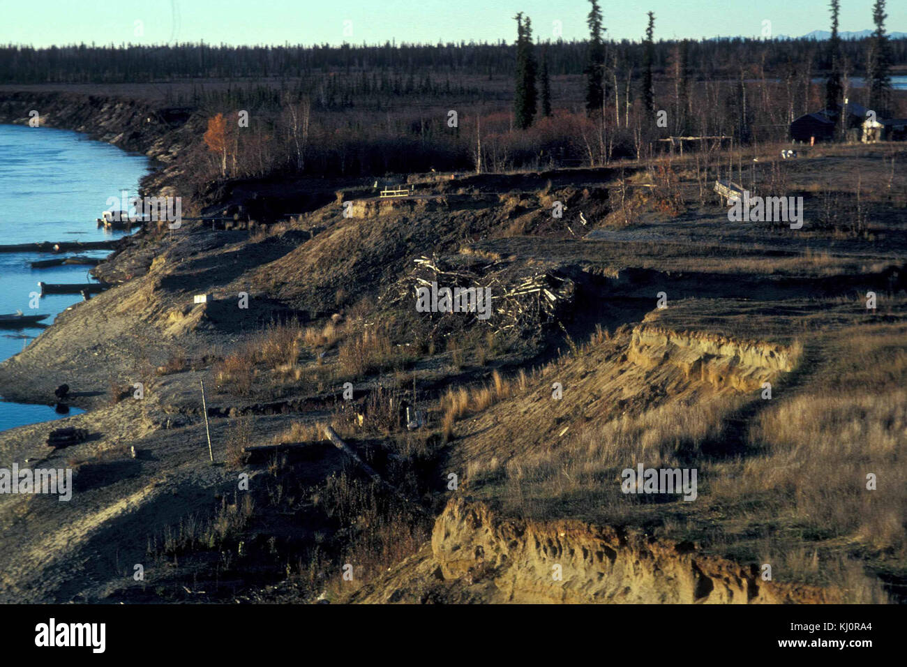 Huslia Koyukuk river bank Stock Photo - Alamy
