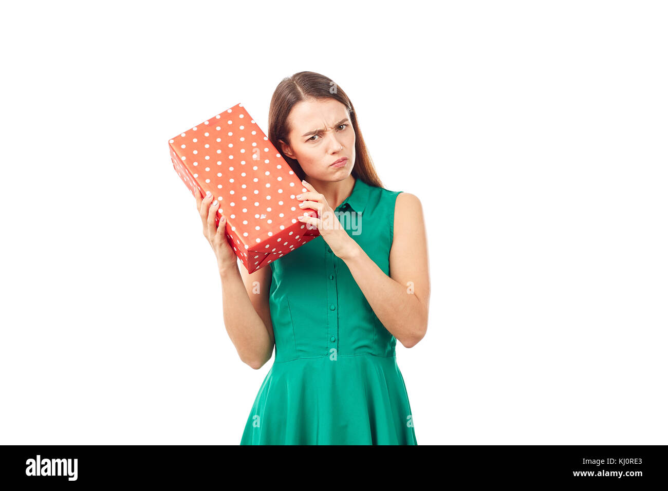 Young woman with gift Stock Photo - Alamy