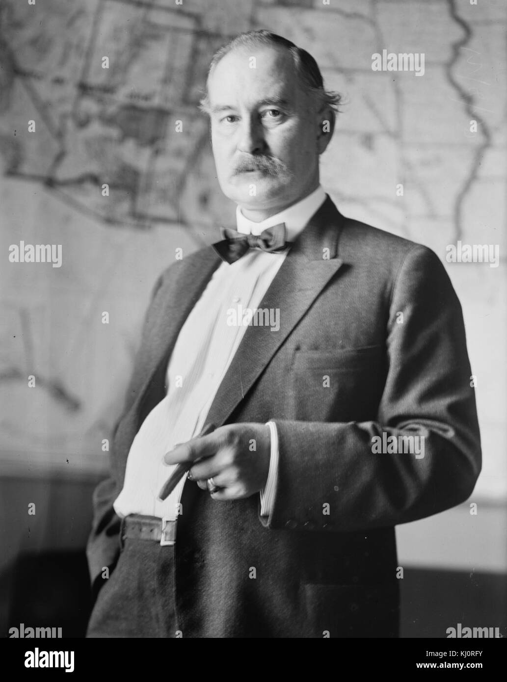 Albert B. Fall with map background Stock Photo - Alamy