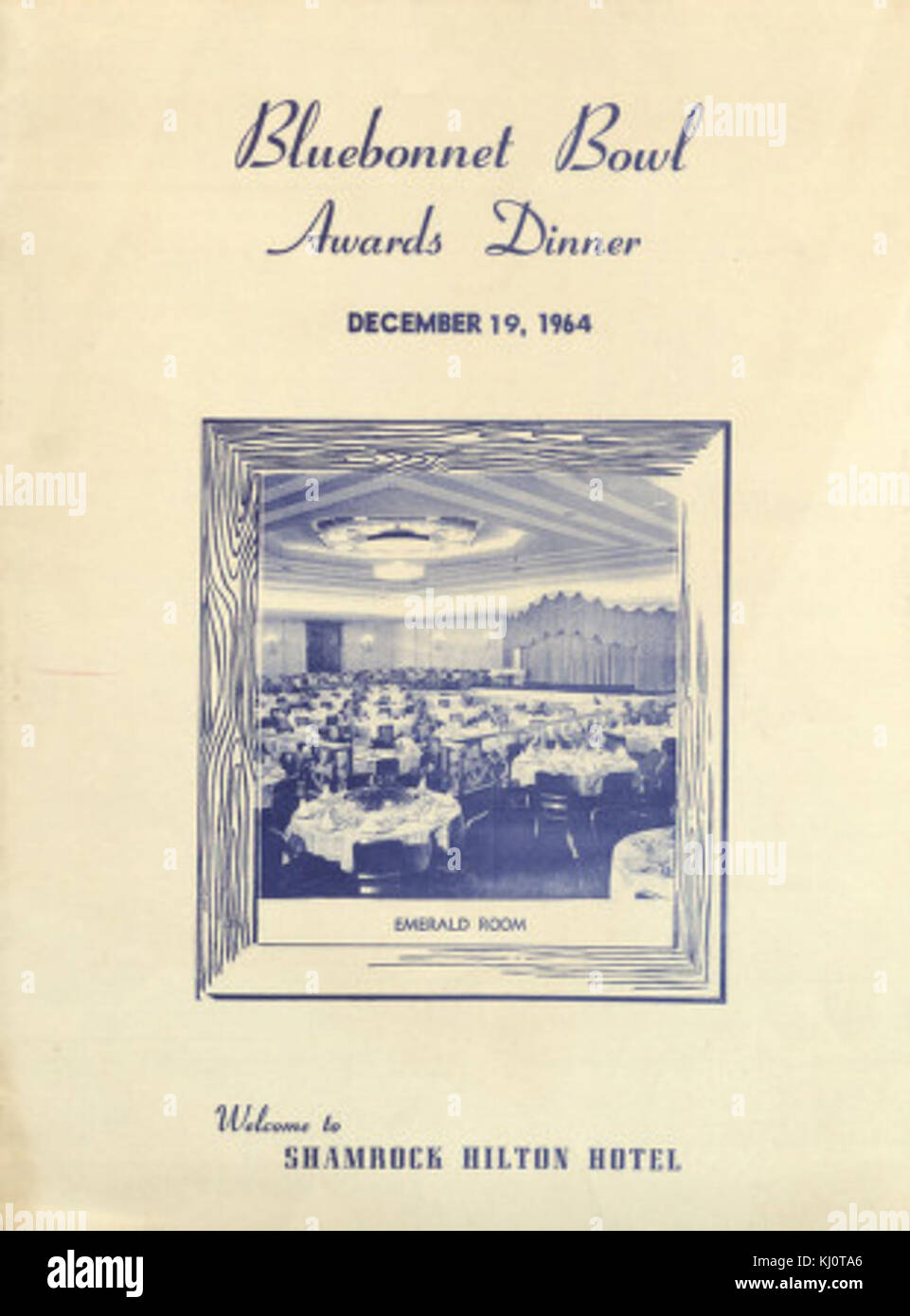 Bluebonnet Bowl Awards dinner program and menu Stock Photo - Alamy