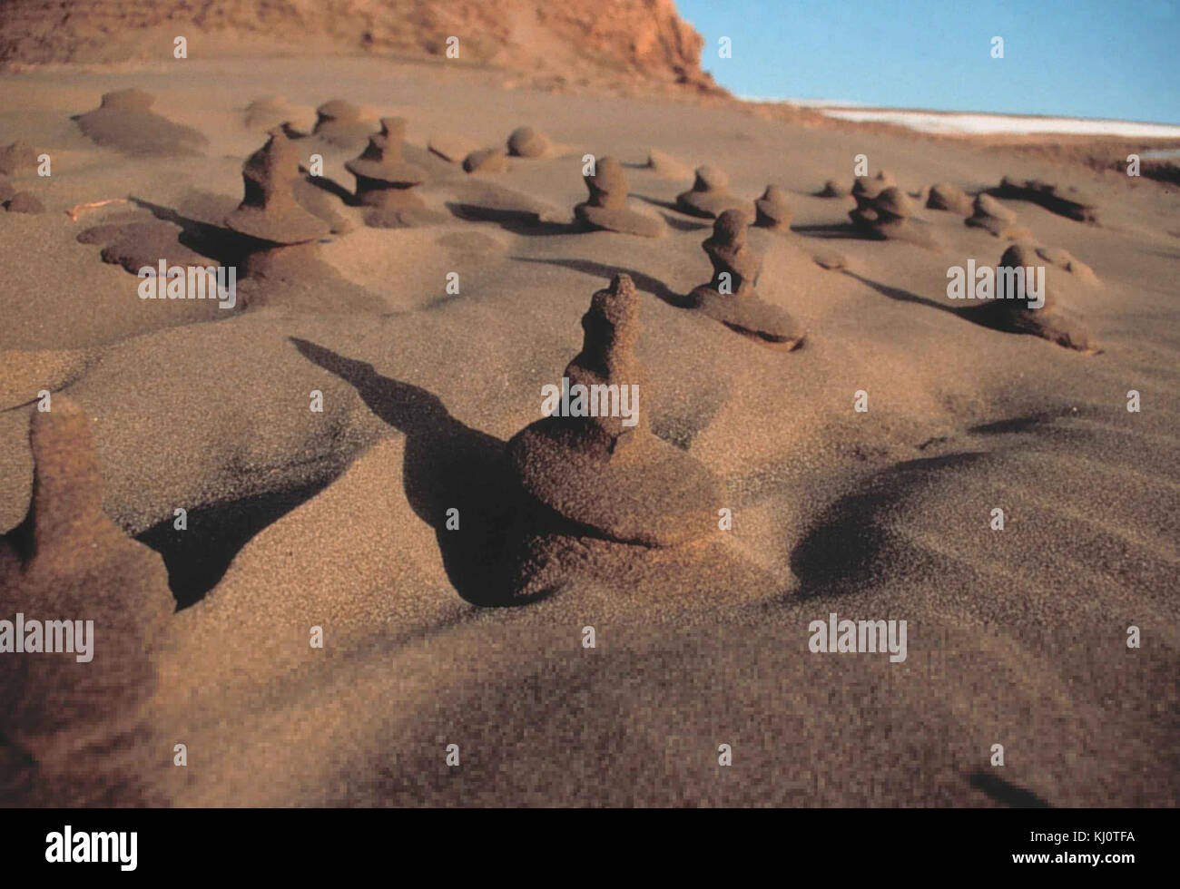 Interesting shapes are formed in the sandy beaches and dunes Stock ...