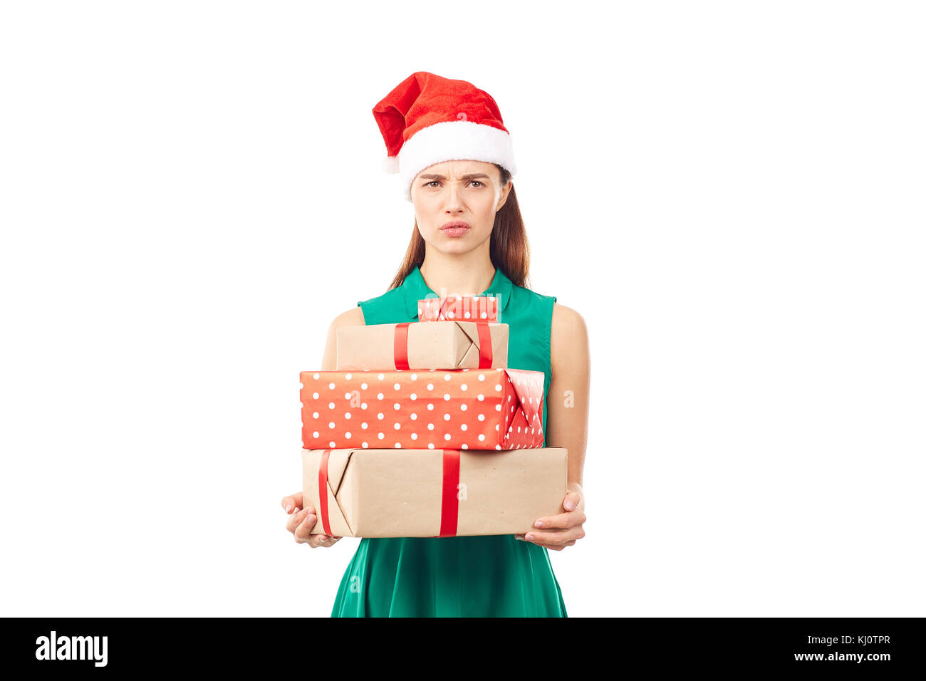 Portrait with Christmas gifts Stock Photo - Alamy