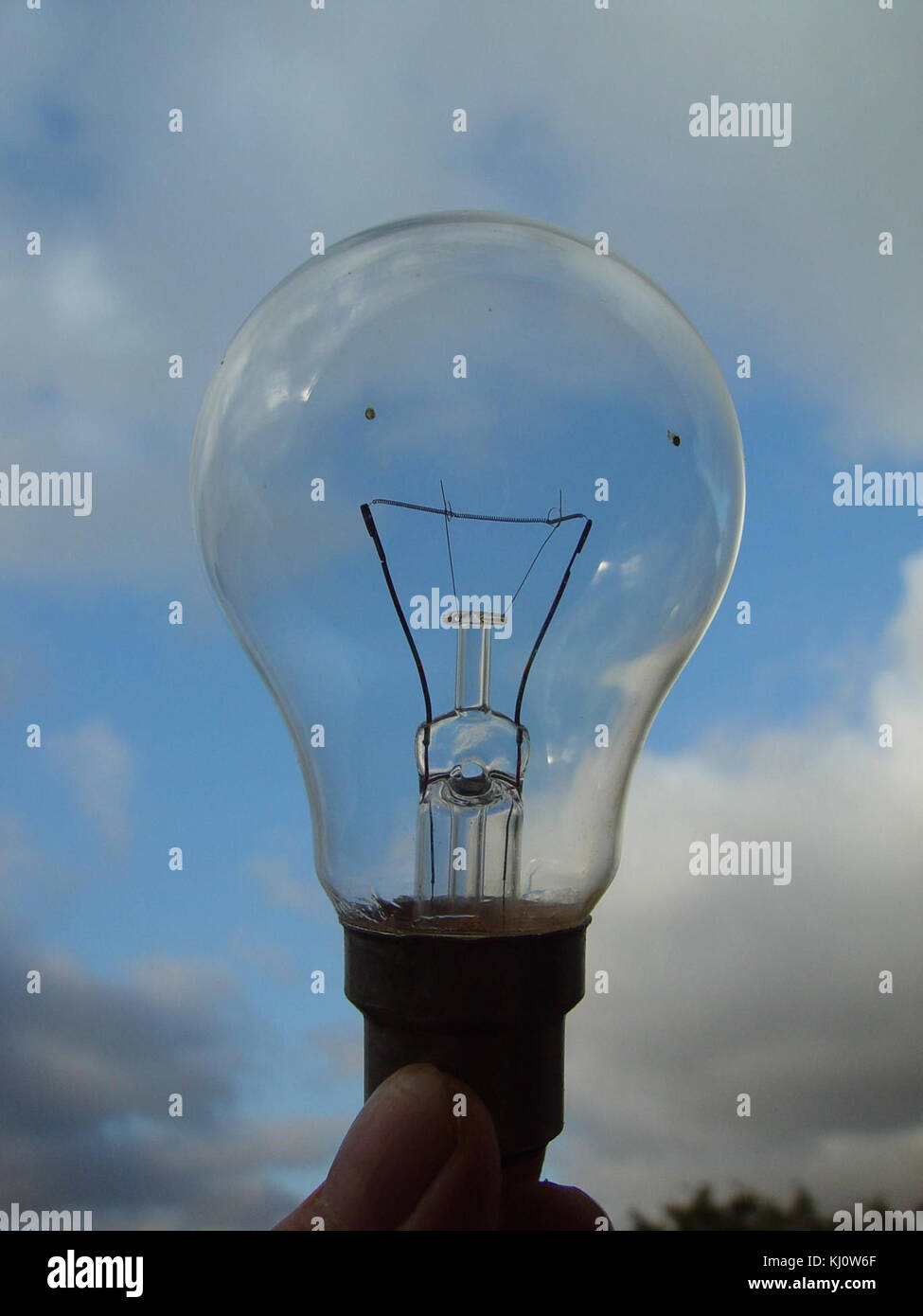 A clear light bulb, a common household item, demonstrates the basic ...