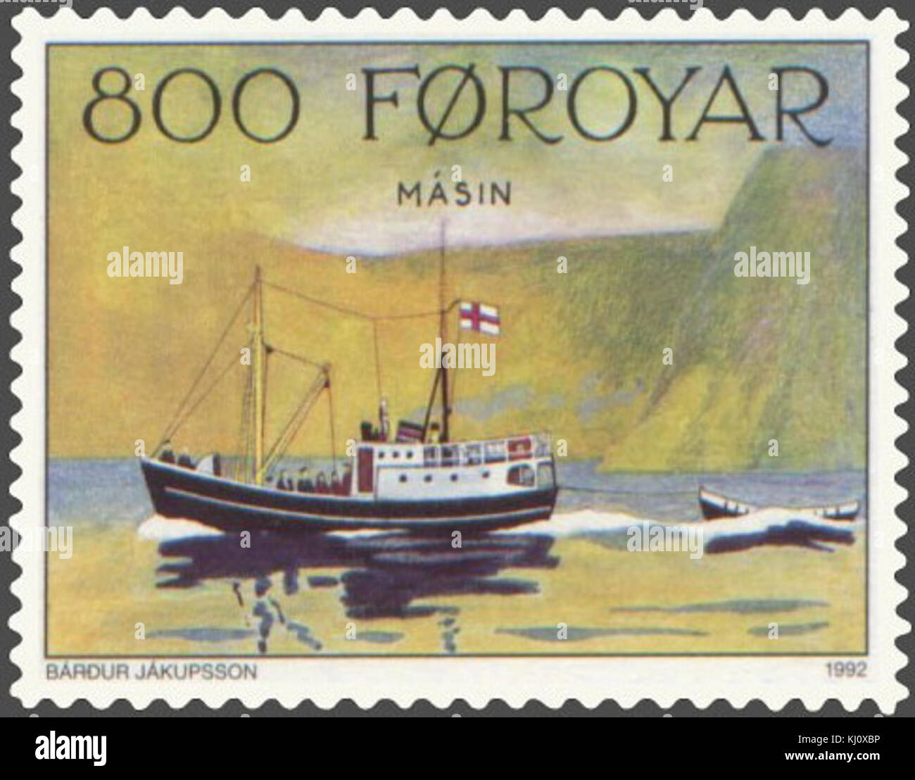 Faroe stamp 224 old postal vessels - masin Stock Photo - Alamy