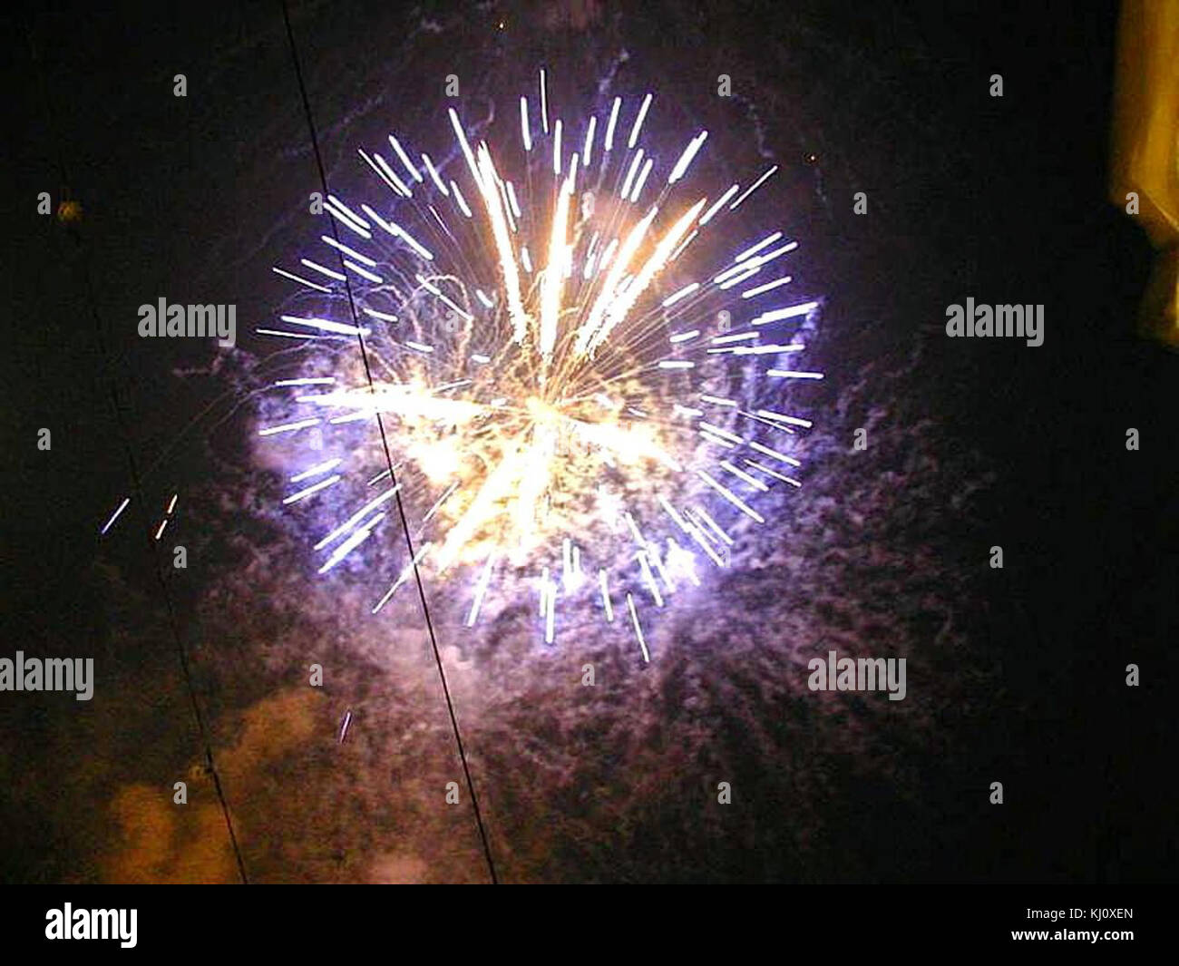 Fireworks blue on sky Stock Photo - Alamy