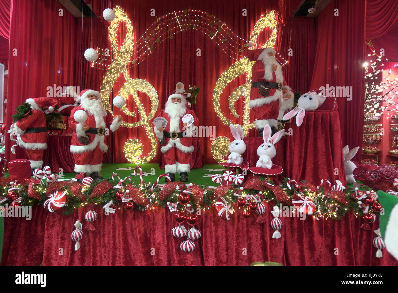Santa Clause in Christmas red costume Stock Photo - Alamy